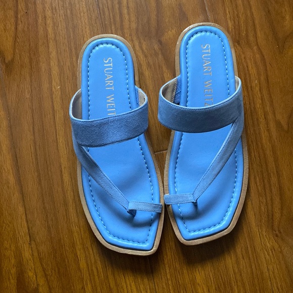 Stuart Weitzman | Shoes | Stuart Weitzman Blue Leather Suede Toe ...